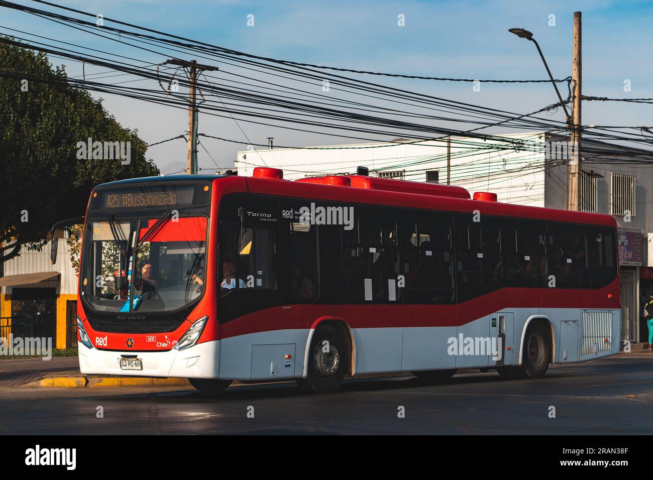 Santiago, Chile - March 09 2023: A public transport Transantiago, or ...