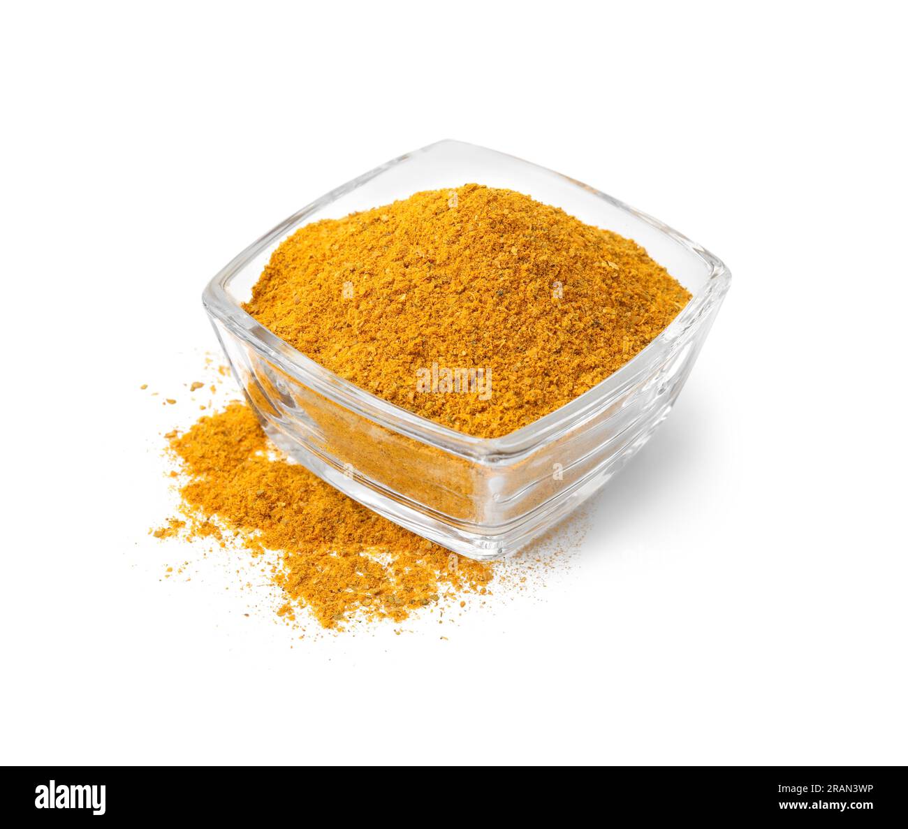 Glass bowl with curry powder isolated on white Stock Photo - Alamy