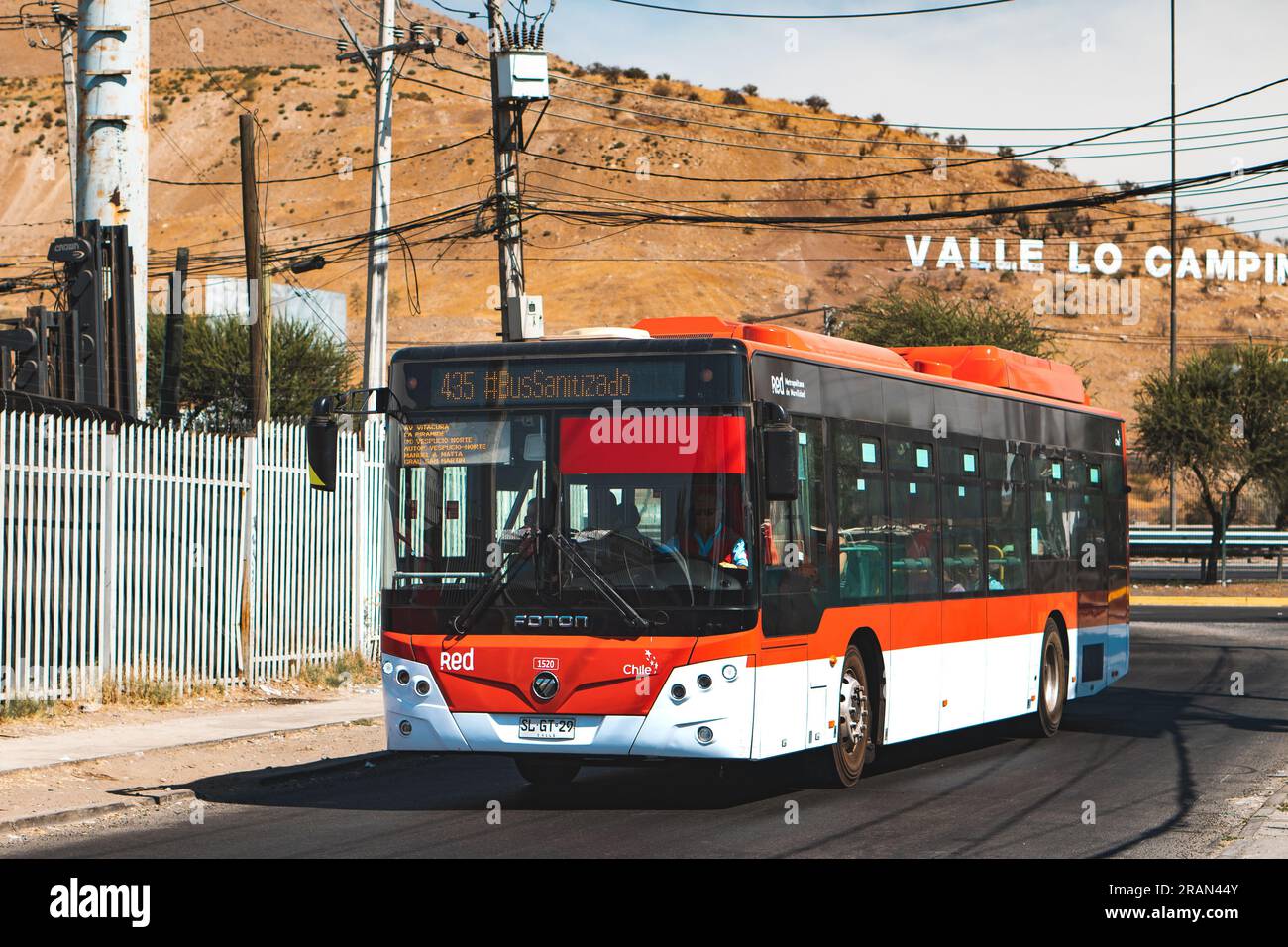 Santiago, Chile - March 09 2023: A public transport Transantiago, or ...