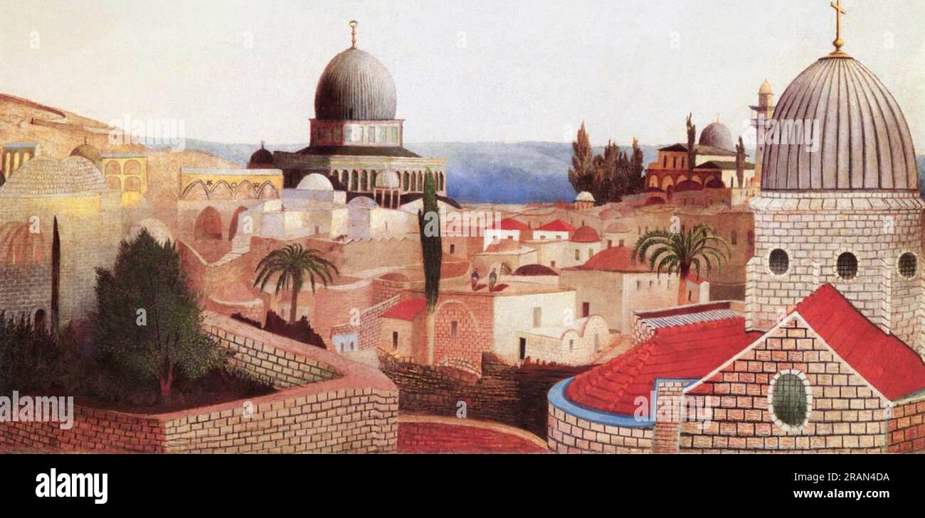 View of the Dead Sea from the Temple Square in Jerusalem 1905 by Tivadar Kosztka Csontvary Stock ...