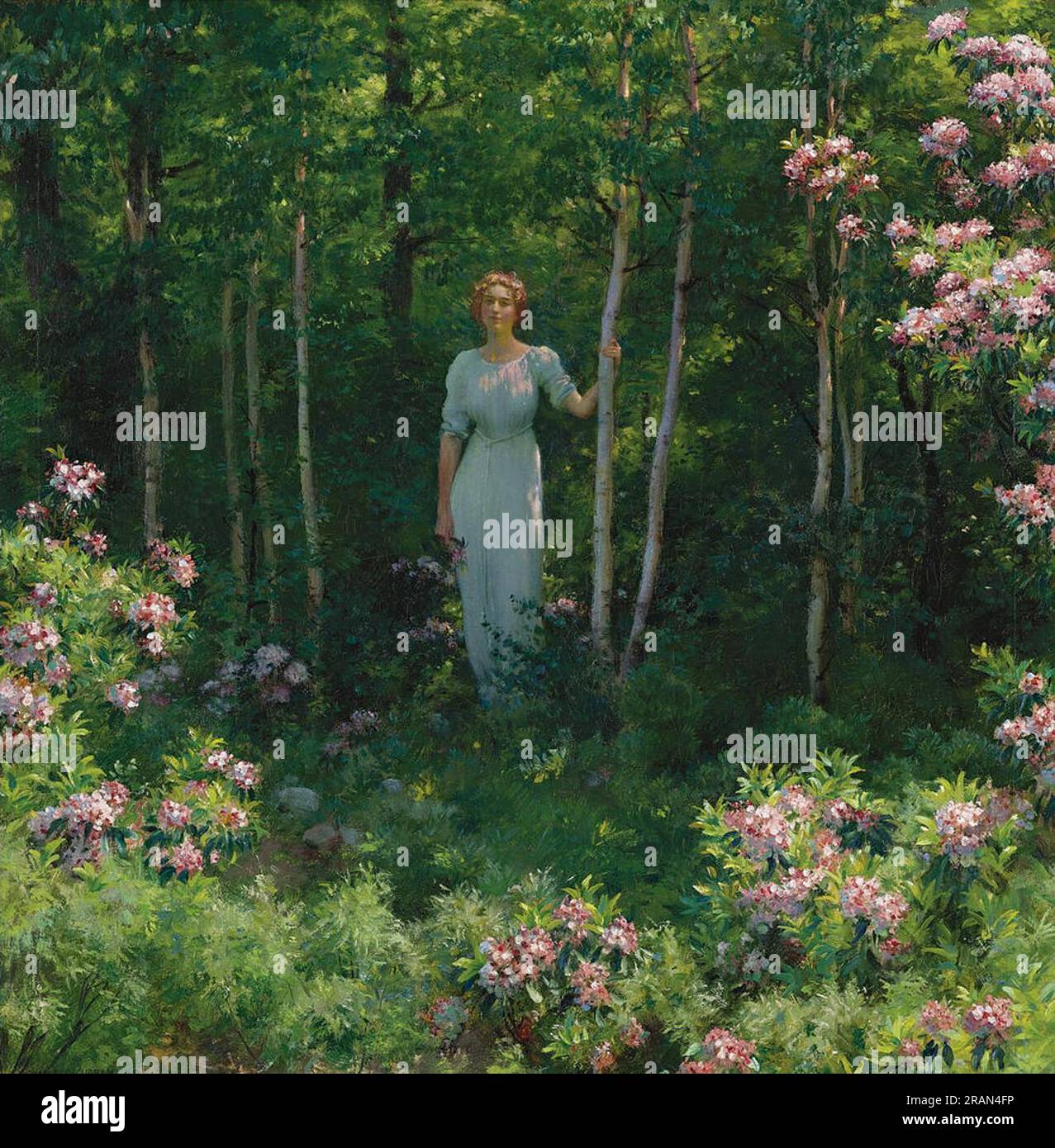 The Edge of the Woods 1912 by Charles Courtney Curran Stock Photo - Alamy