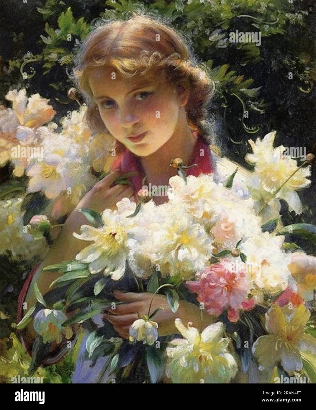 Peonies 1915 by Charles Courtney Curran Stock Photo - Alamy