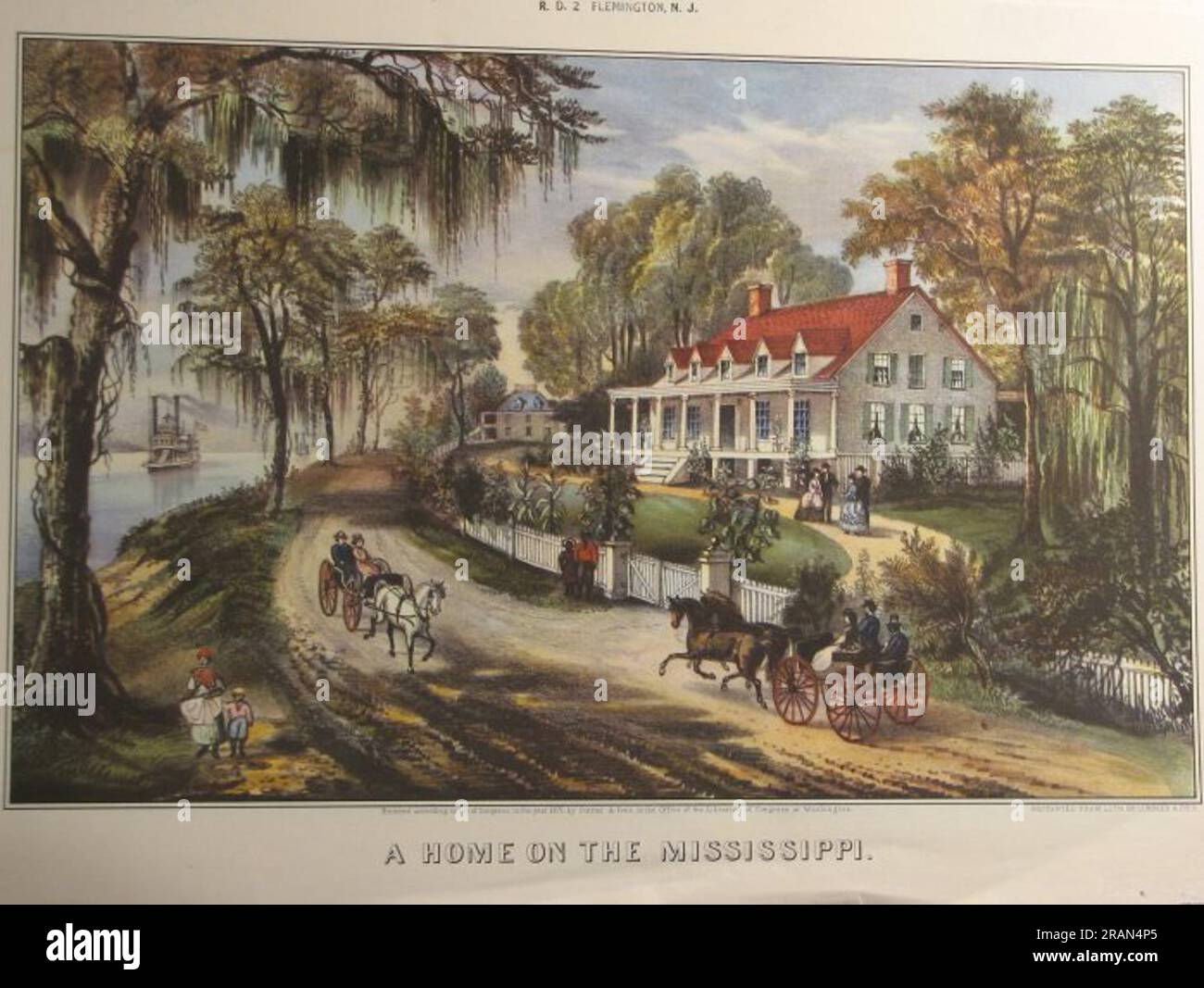 A Home on the Mississippi 1871 by Currier and Ives Stock Photo - Alamy