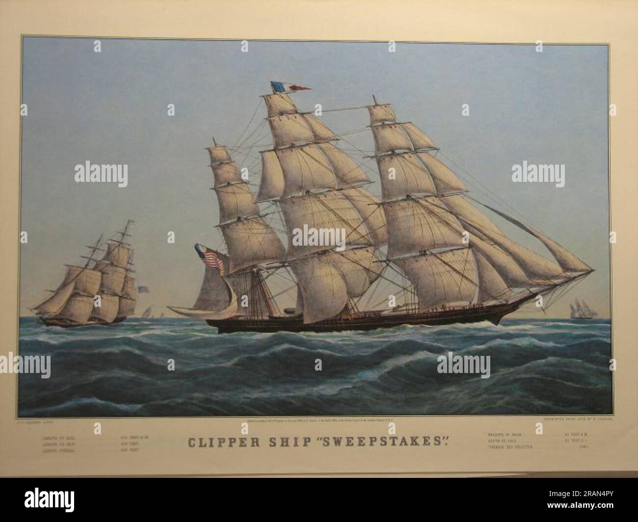 Clipper Ship 'Sweepstakes' 1853 by Currier and Ives Stock Photo - Alamy
