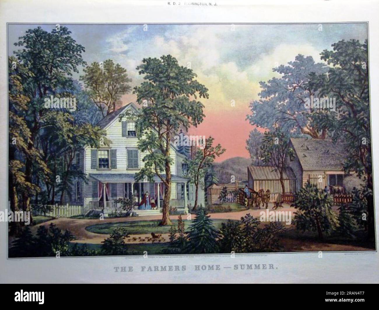 The Farmers Home - Summer 1867 by Currier and Ives Stock Photo - Alamy