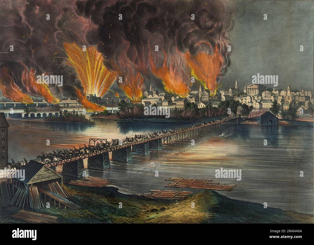 The Fall of Richmond, Va. on the Night of April 2d. 1865 1865 by ...