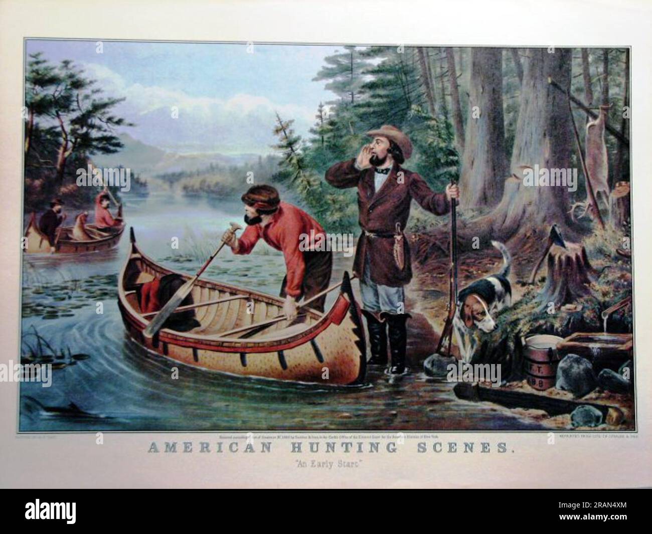 American Hunting Scenes - 'An Early Start' by Currier and Ives Stock ...