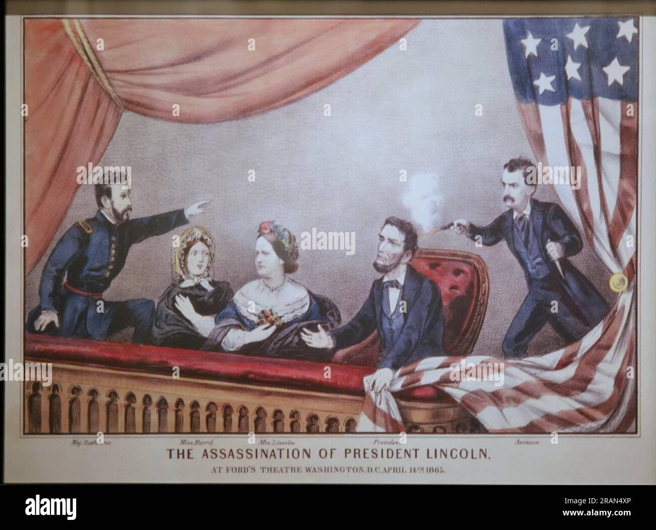 Assassination of Abraham Lincoln 1865 by Currier and Ives Stock Photo ...