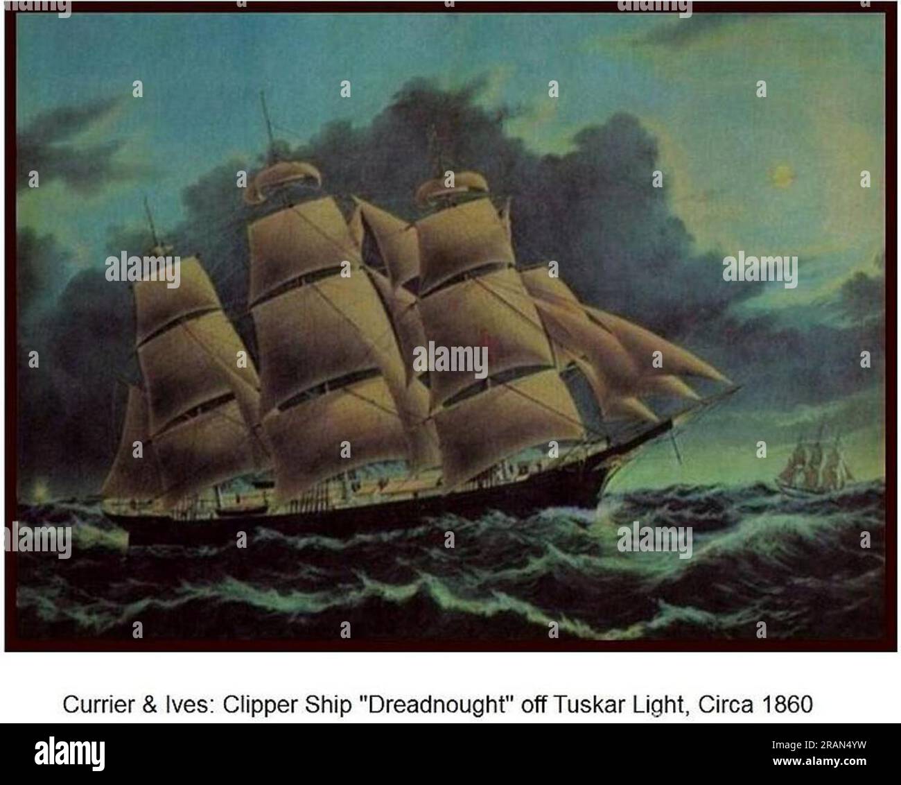 Fast Clipper (Packet) ship, Dreadnought, under Captain Samuel Samuels ...