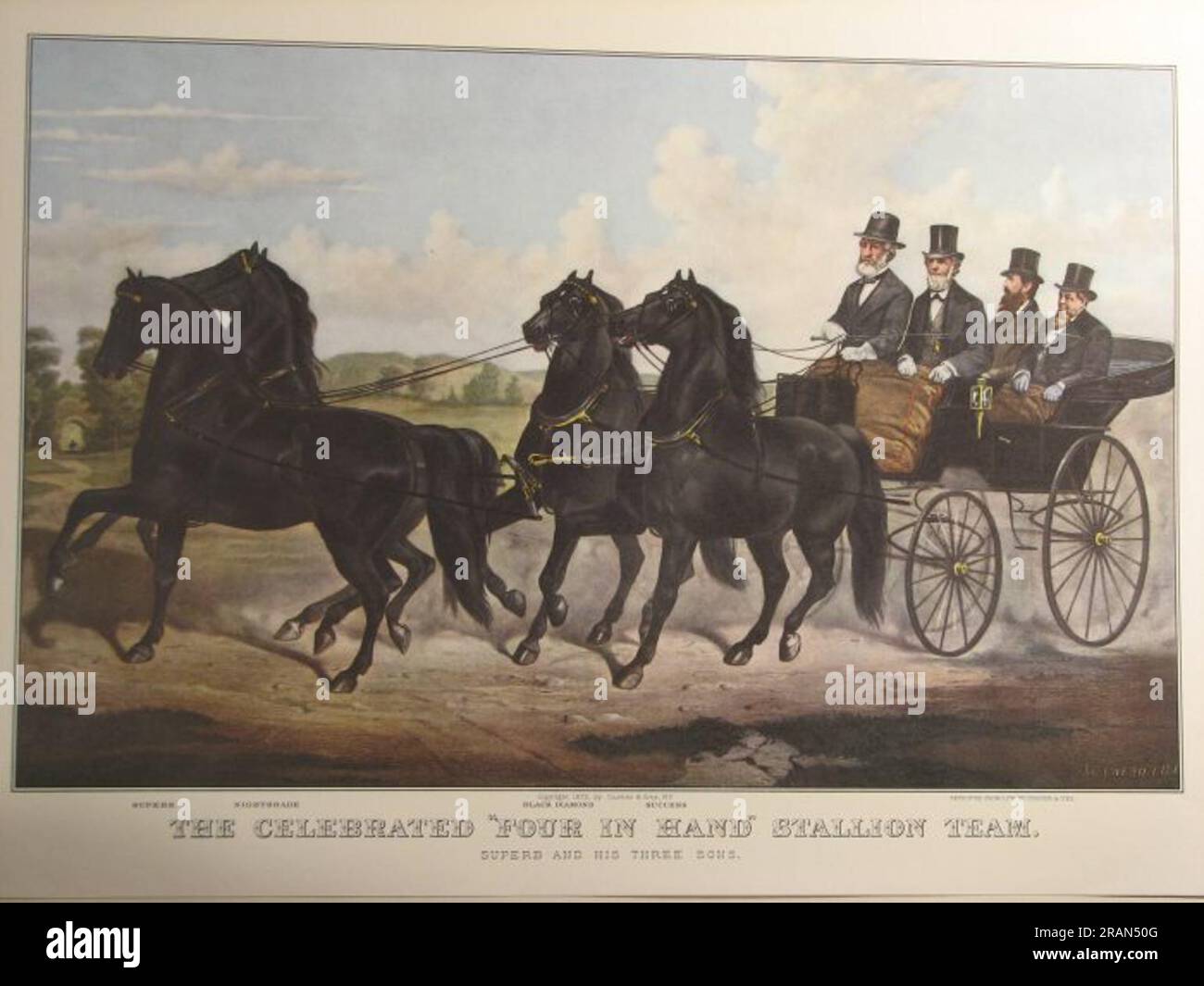 The Celebrated Four in Hand Stallion Team 1857 by Currier and Ives ...