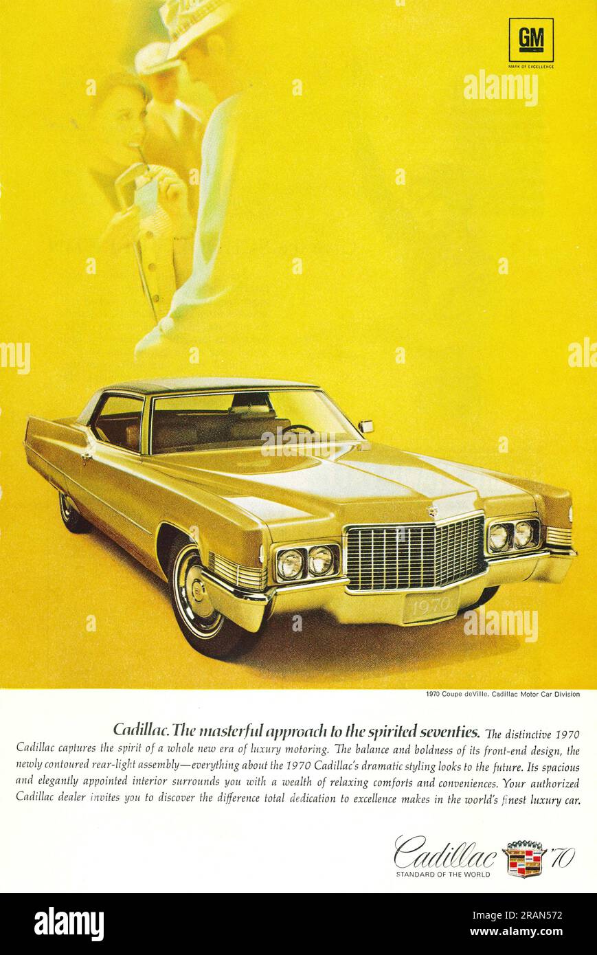 '70 Cadillac Coupe deVille advert in a magazine 1969 Stock Photo - Alamy