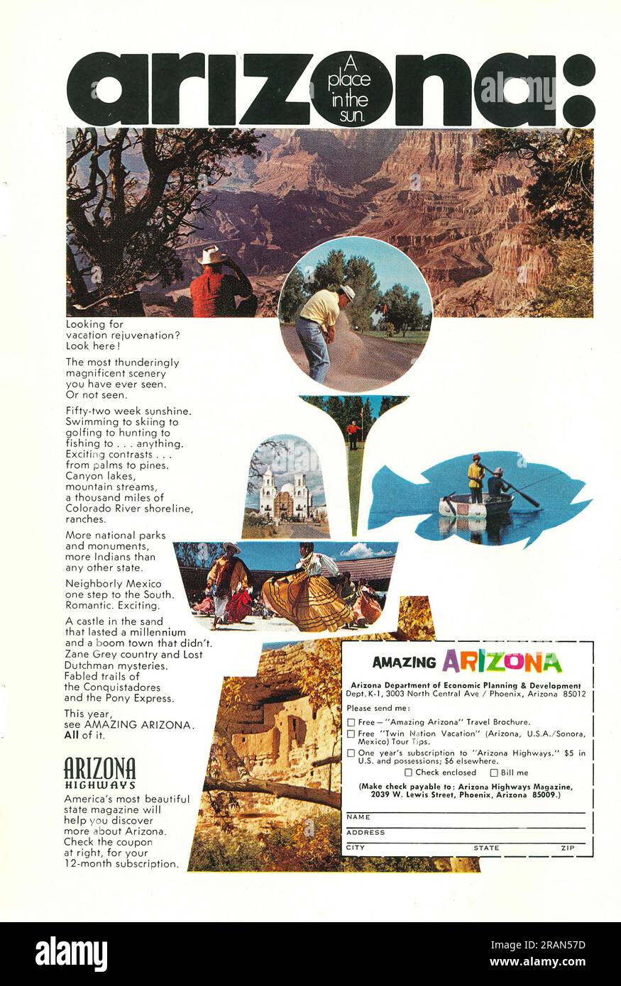 1960s magazine advertisement advertising tourism hi-res stock ...