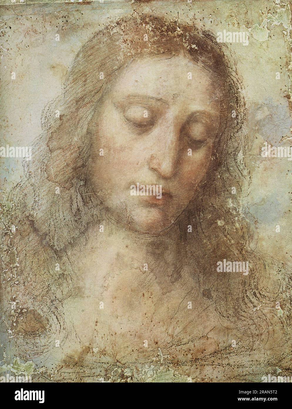 Head of Christ c.1495; Milan, Italy by Leonardo da Vinci Stock Photo ...