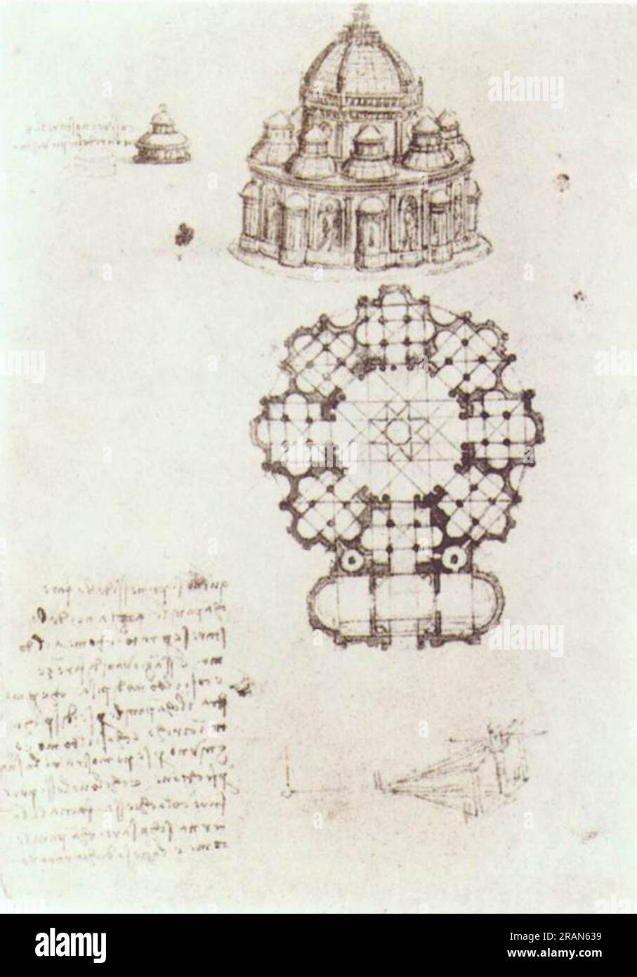 Study of a central church c.1488; Milan, Italy by Leonardo da Vinci ...