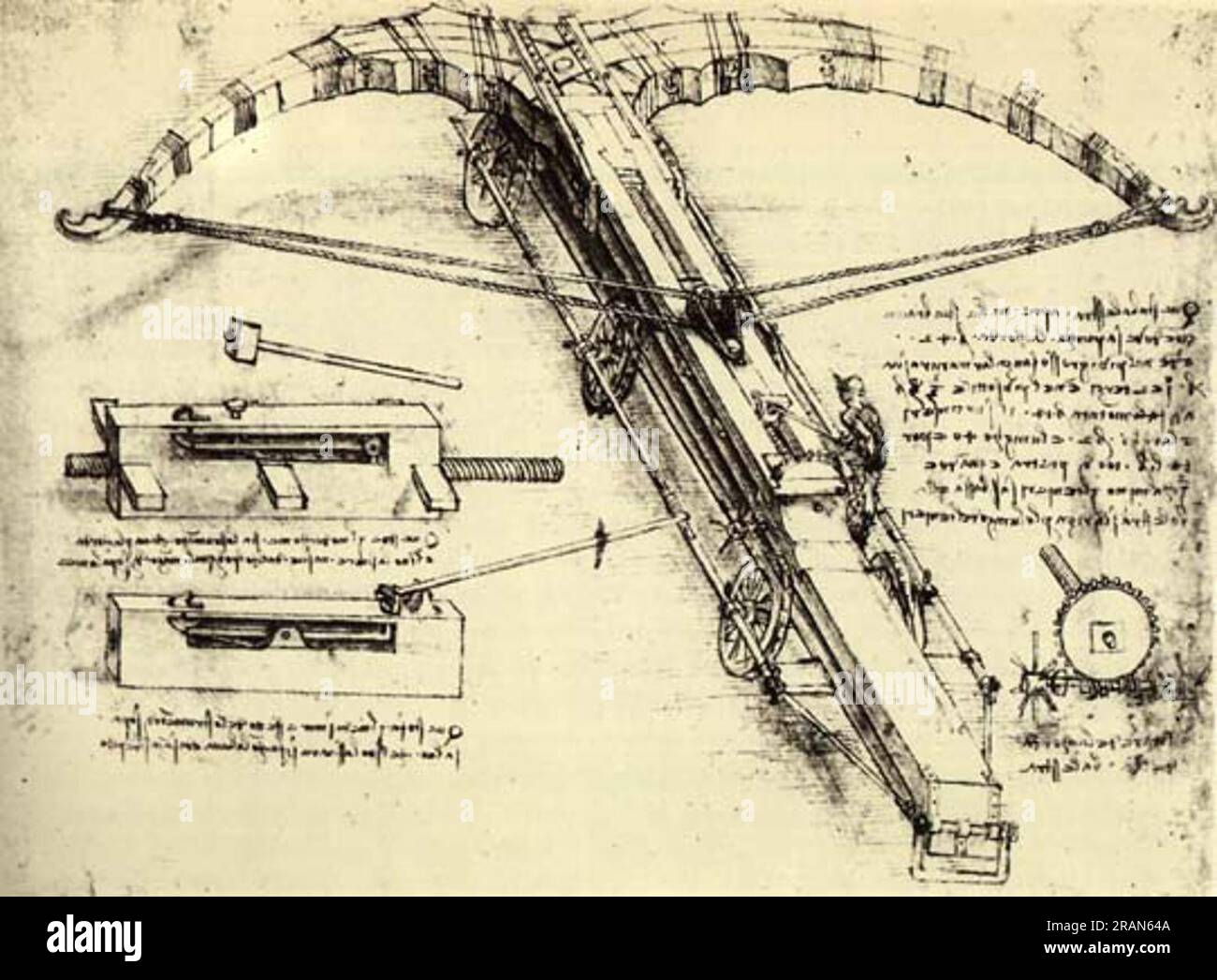 Design for a Giant Crossbow 1482; Milan, Italy by Leonardo da Vinci ...