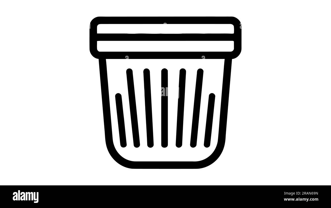 Trash can icon logo vector illustration simple design on white background Stock Vector Image ...