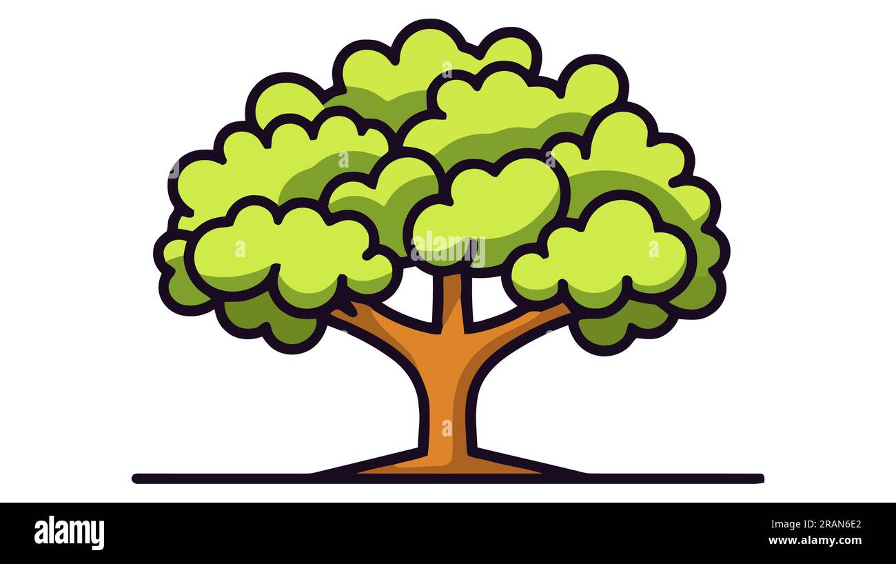 Simple tree vector icon, logo. Flat tree on white background Stock ...