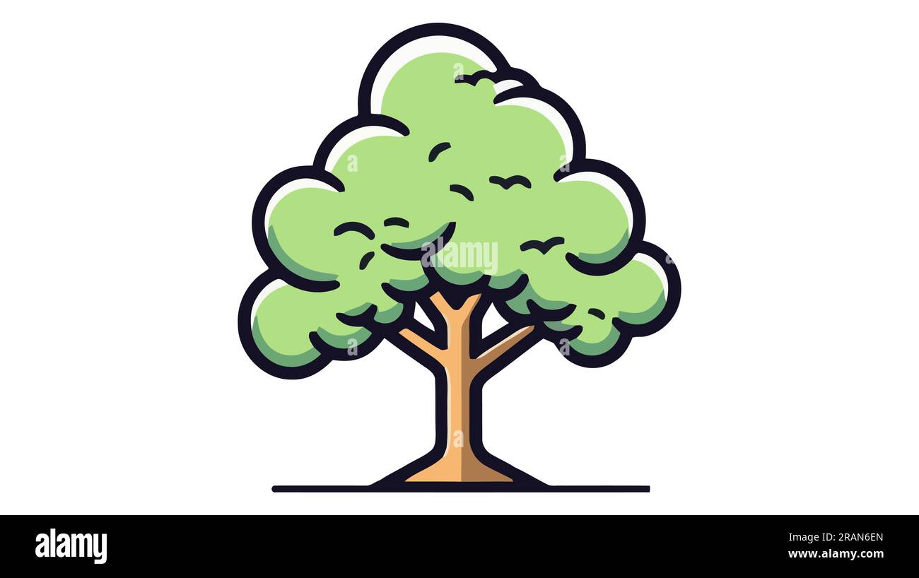 Simple tree vector icon, logo. Flat tree on white background Stock ...