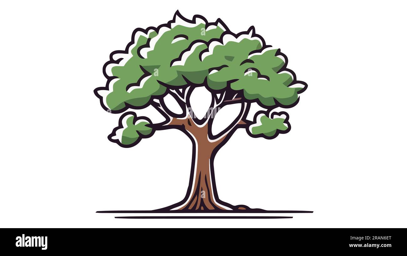 Simple tree vector icon, logo. Flat tree on white background Stock ...