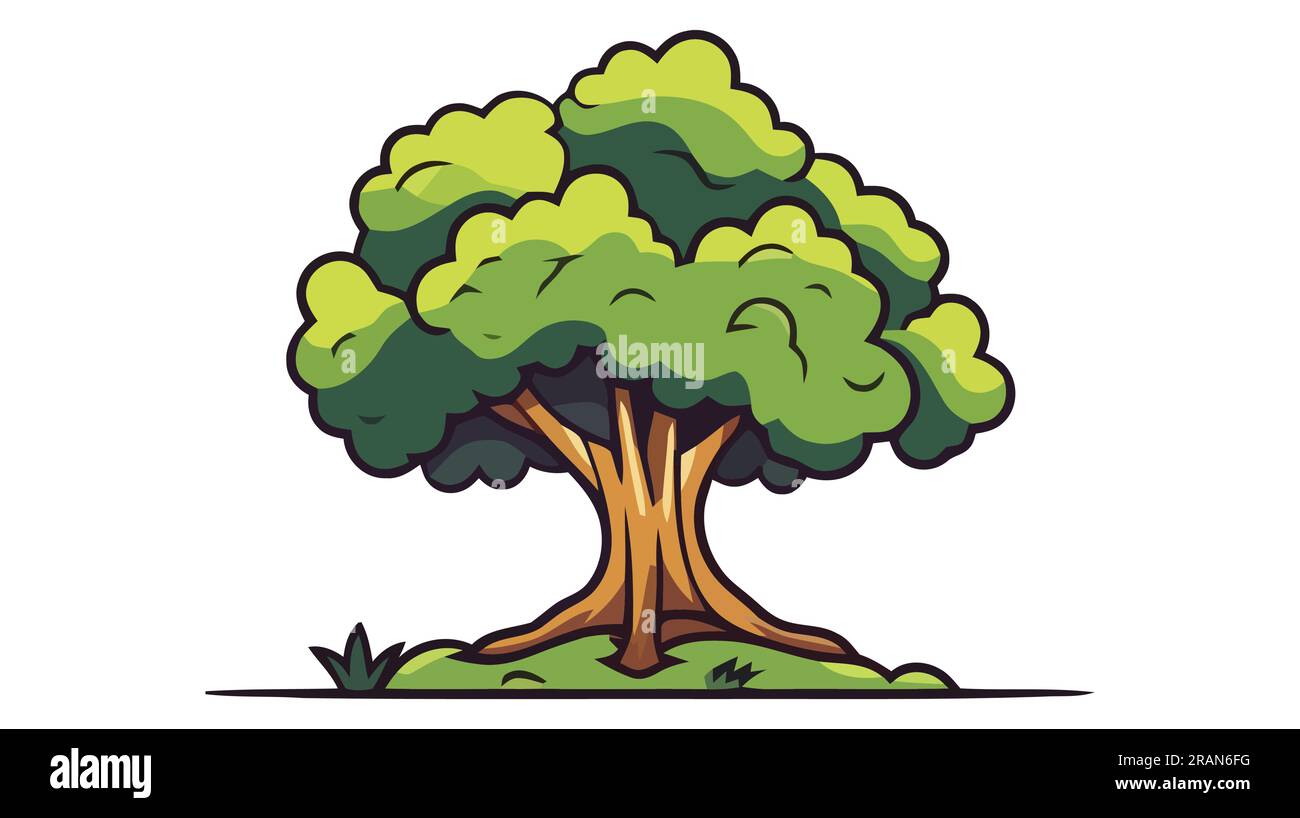 Simple tree vector icon, logo. Flat tree on white background Stock ...