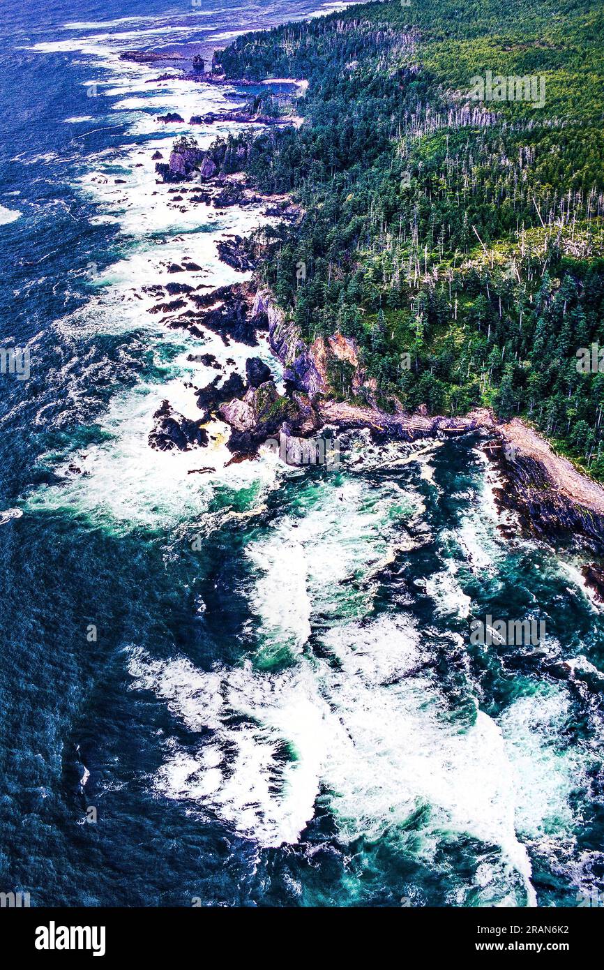 Aerial of Graham Island, Haida Gwaii archipelago, BC, Canada Stock ...