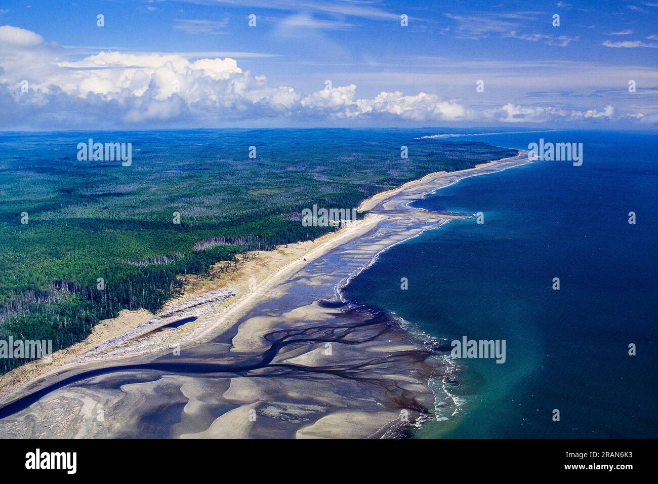 Aerial of Graham Island, Haida Gwaii archipelago, BC, Canada Stock ...