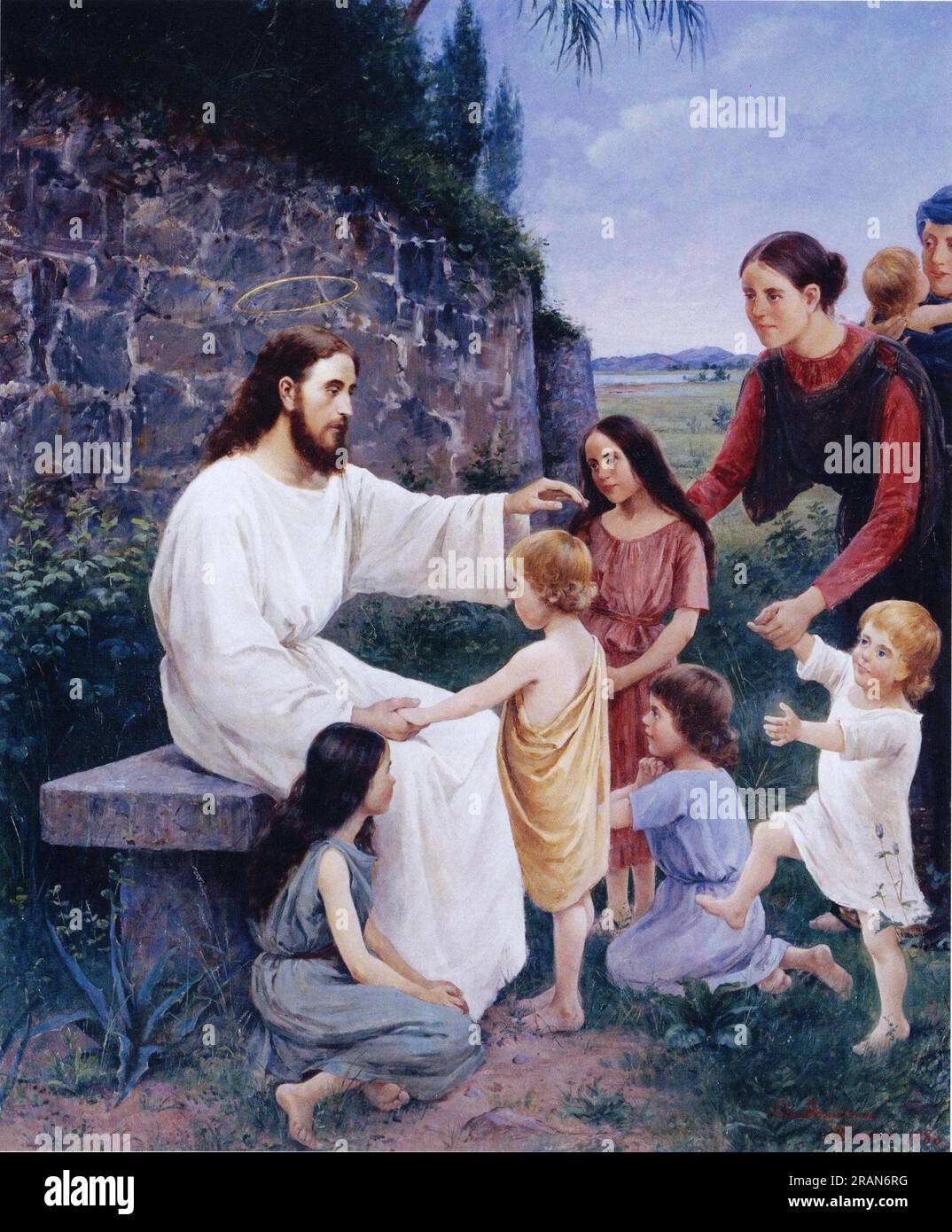 Jeesus Siunaa Lapsia by Elin Danielson-Gambogi Stock Photo - Alamy