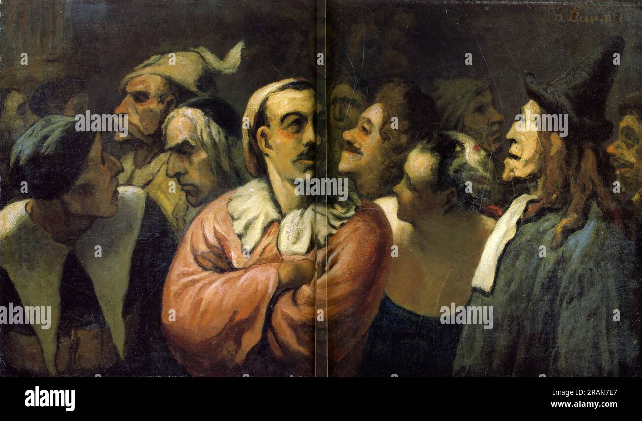 Group of Actors at Mid Body, the Former French Comedy 1865 by Honore ...