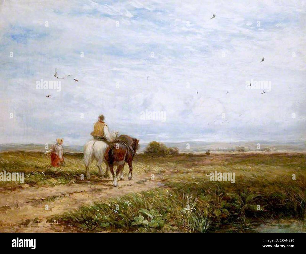 The Way to the Hayfield by David Cox Stock Photo - Alamy