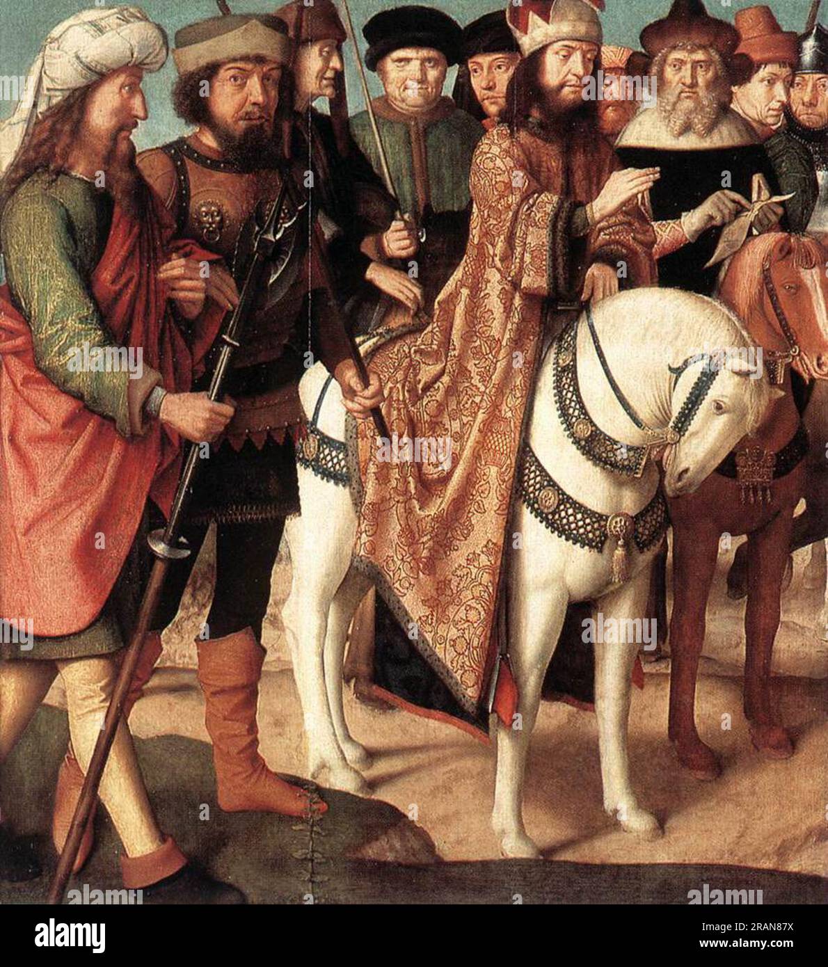 Roman soldiers and Jewish judges (left wing from the Triptych of the ...