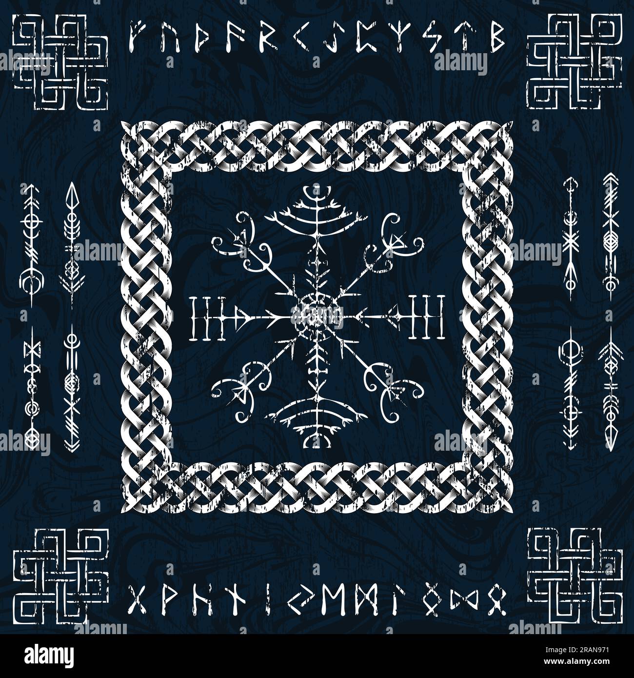 Blue viking Icelandic symbols background Stock Vector Image & Art - Alamy