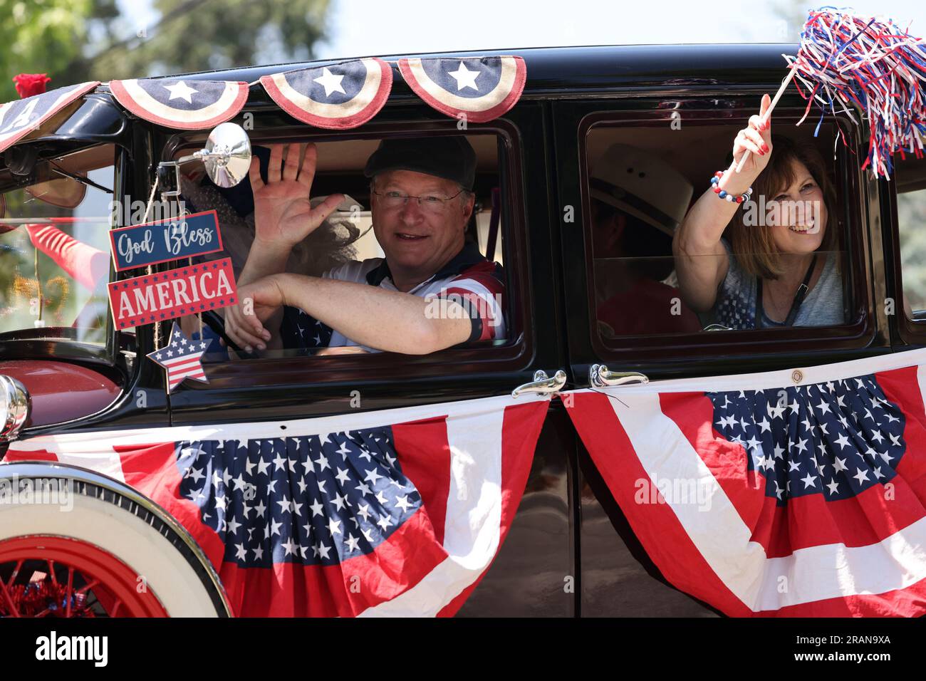 July 4, 2023: People participating in the 2023 Sierra Madre 4th of July ...