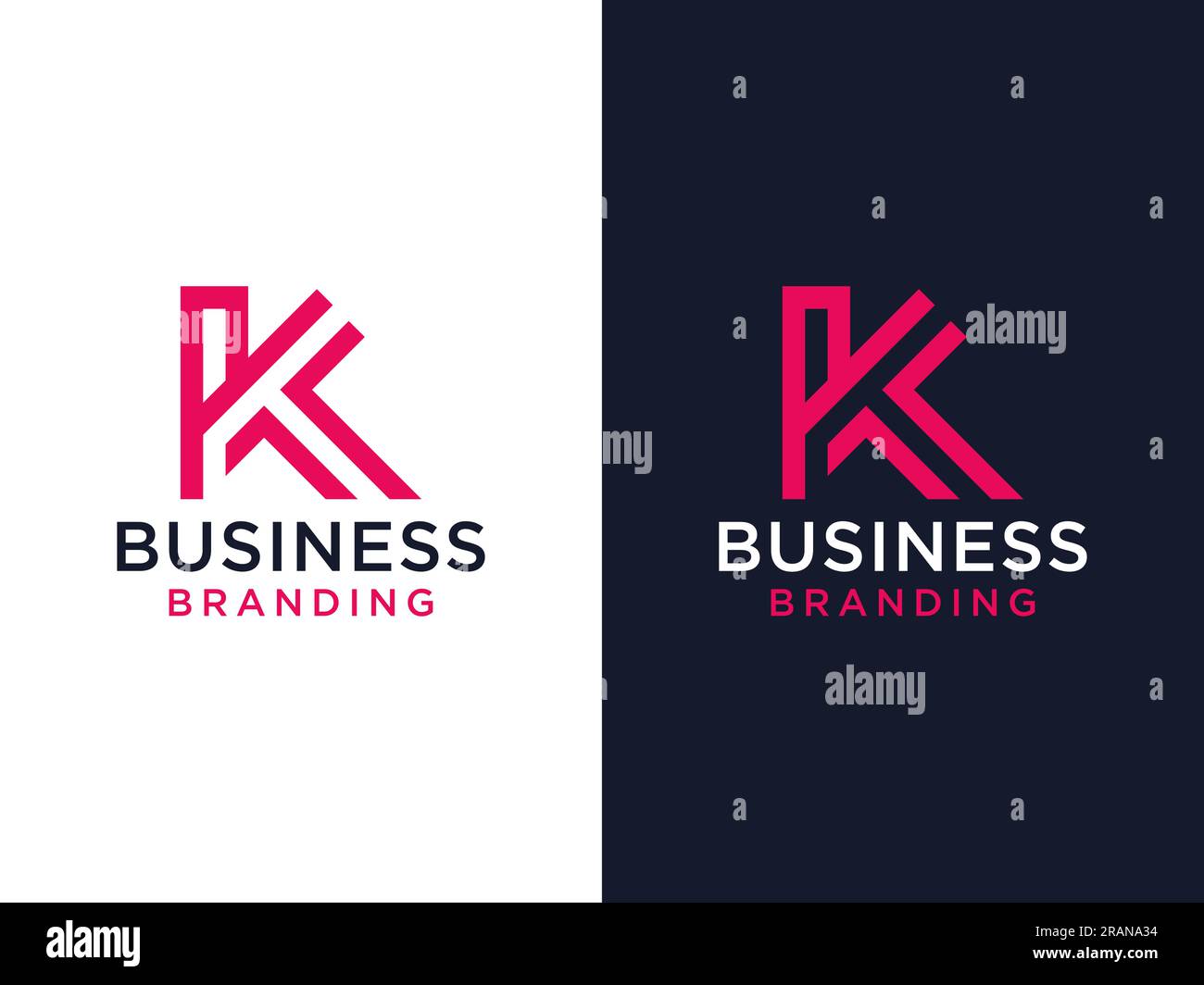 Abstract Initial Letter K Logo. White Geometric Shape with Red Square ...