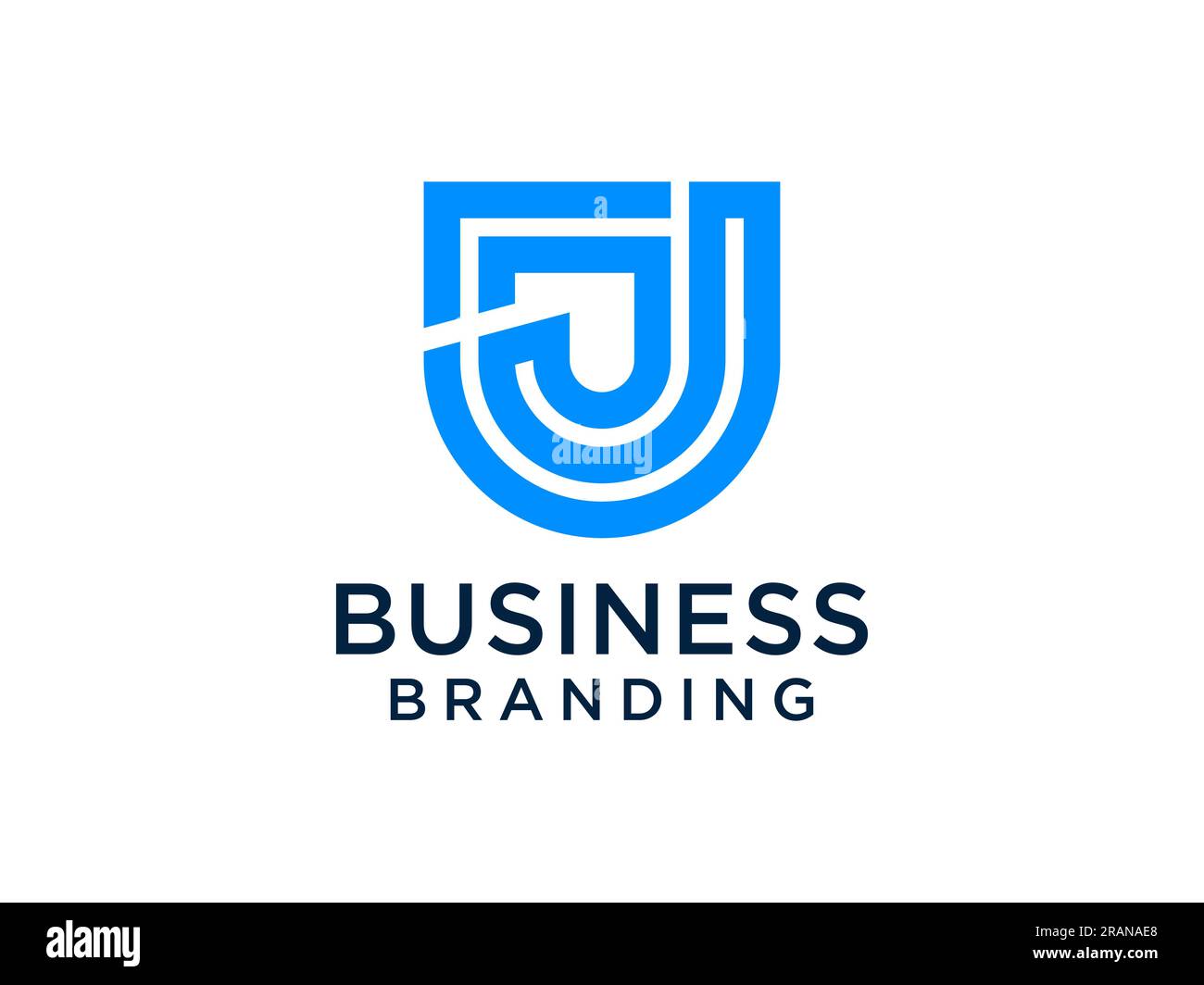 Abstract Initial Letter J Logo. Blue Cut Style isolated on White ...