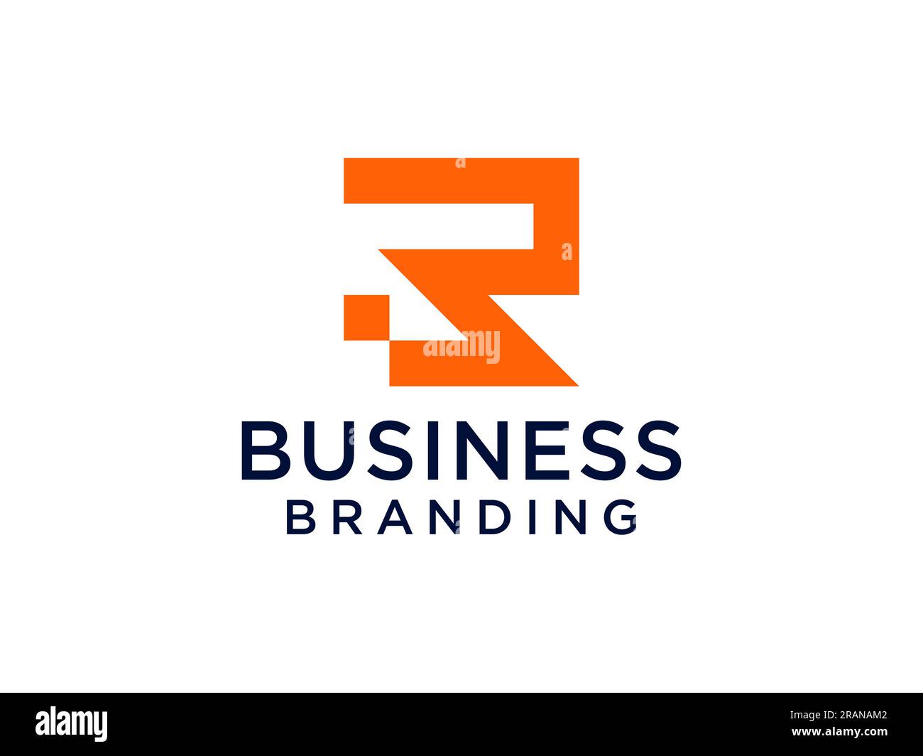 Modern Initial Letter R Logo. Orange Geometric Shape isolated on White ...