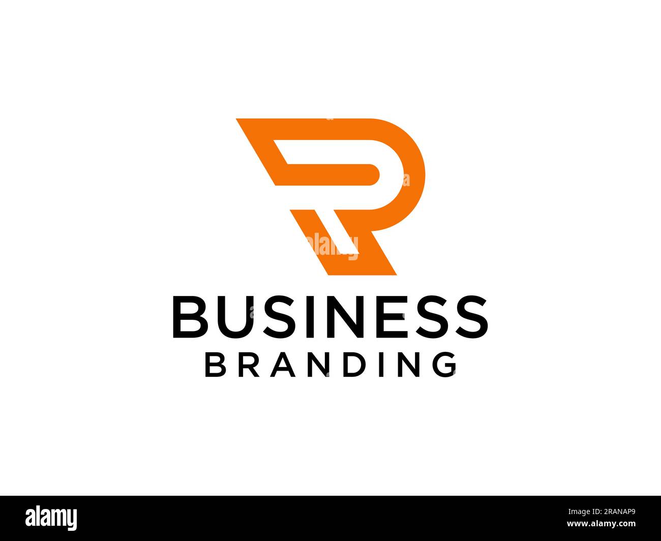 Modern Initial Letter R Logo. Orange Geometric Shape isolated on White ...