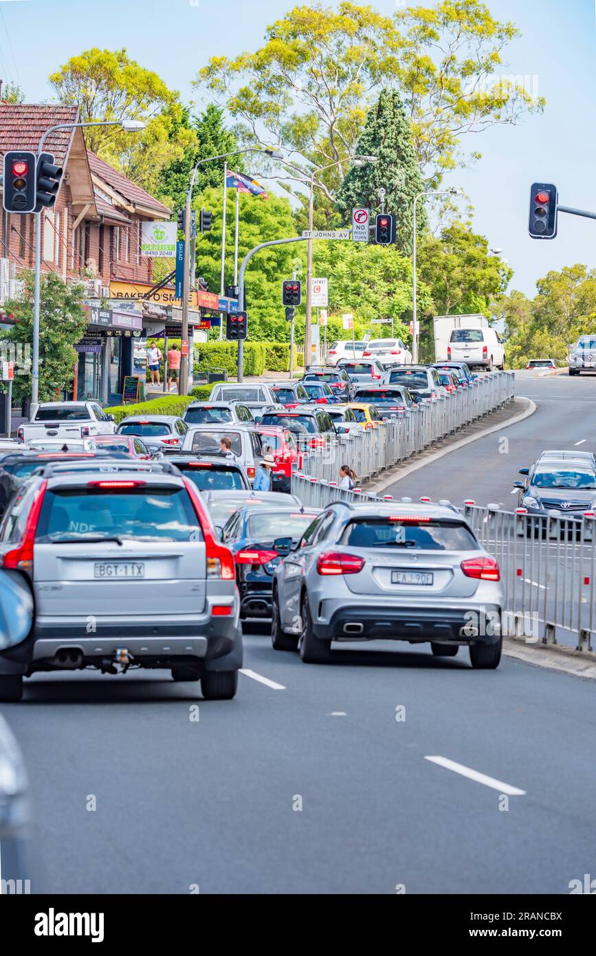 Looking south on the Pacific Highway at Gordon on Sydney Australia's ...