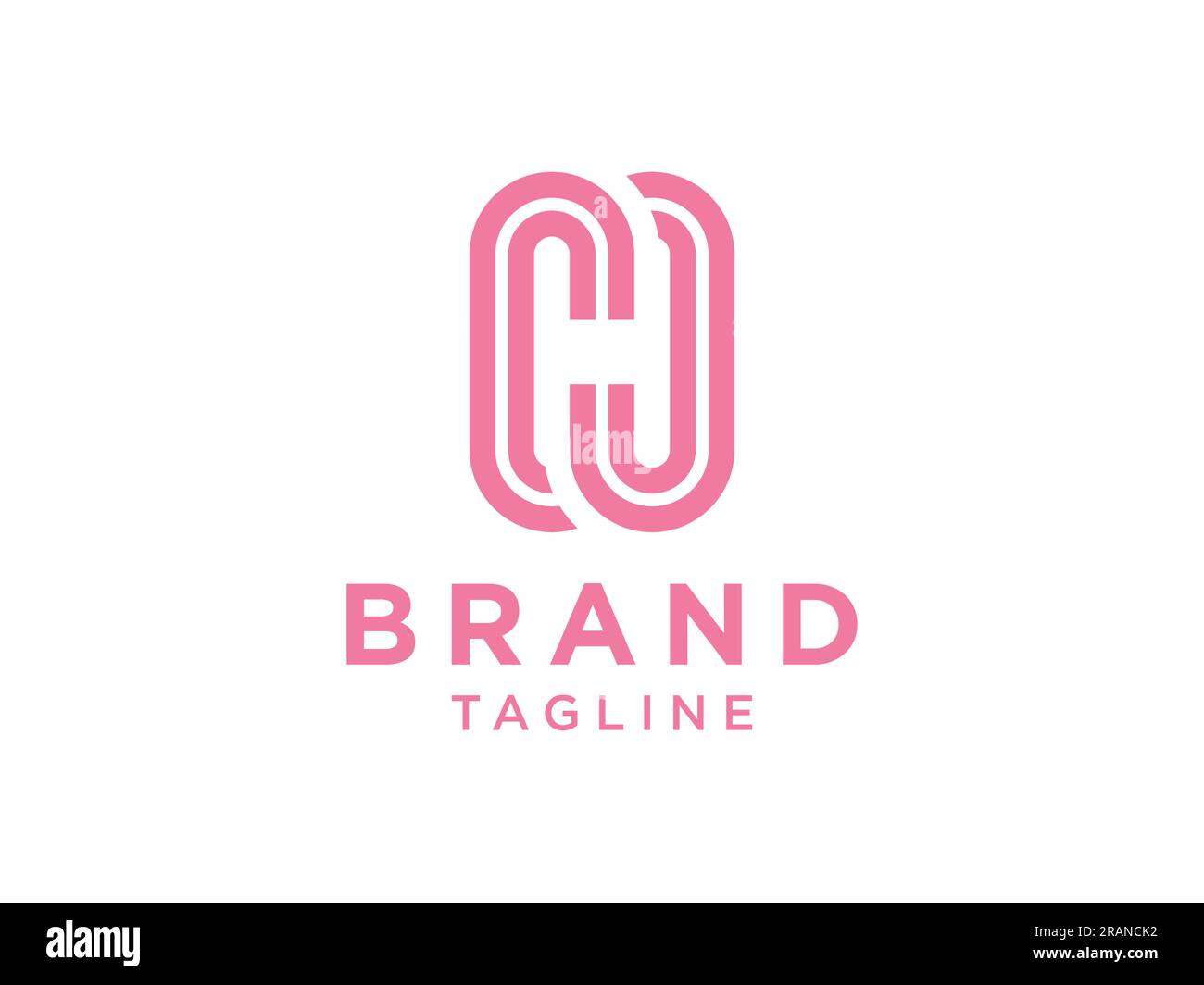 Simple Initial Letter H Logo. Geometric Shape Linear Style isolated on ...