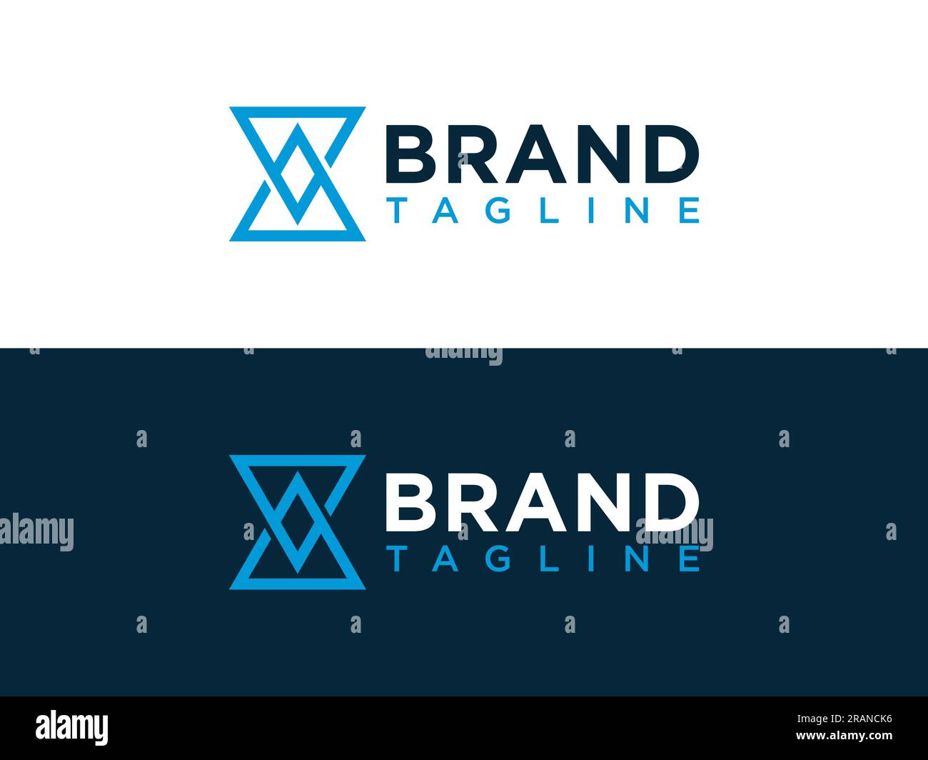 Abstract Initial Letter B Logo. Blue Shape with Negative Space isolated on Double Background ...