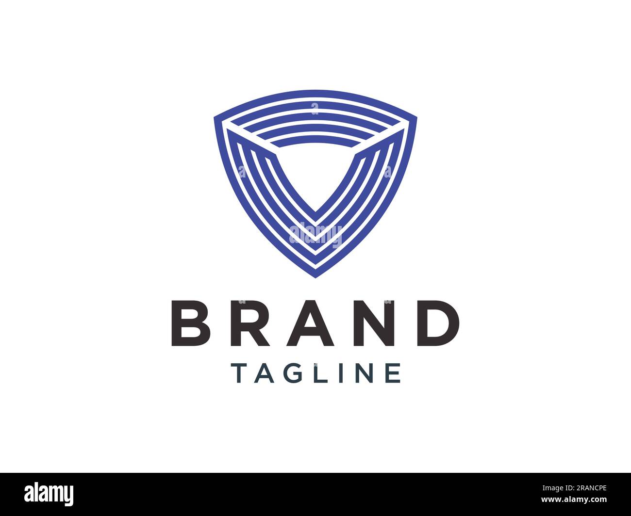 Abstract Letter V Logo. Geometric Rounded Triangle with Line. Usable ...