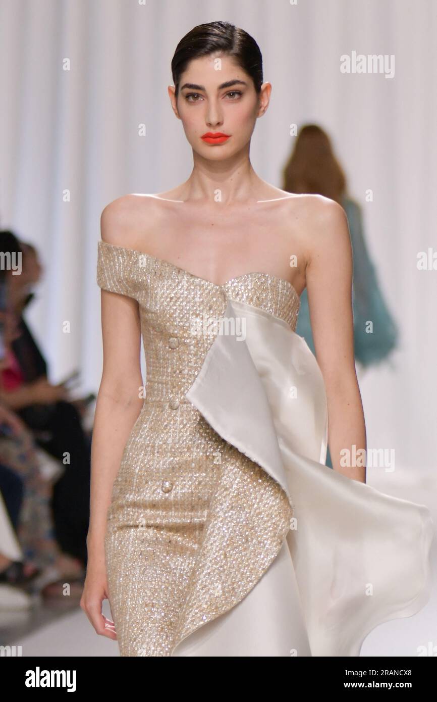 Paris, France. 04th July, 2023. A model walks the runway at the Rami Al ...