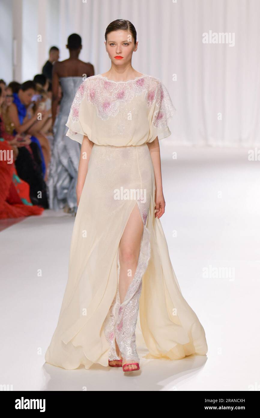 Paris, France. 04th July, 2023. A model walks the runway at the Rami Al ...