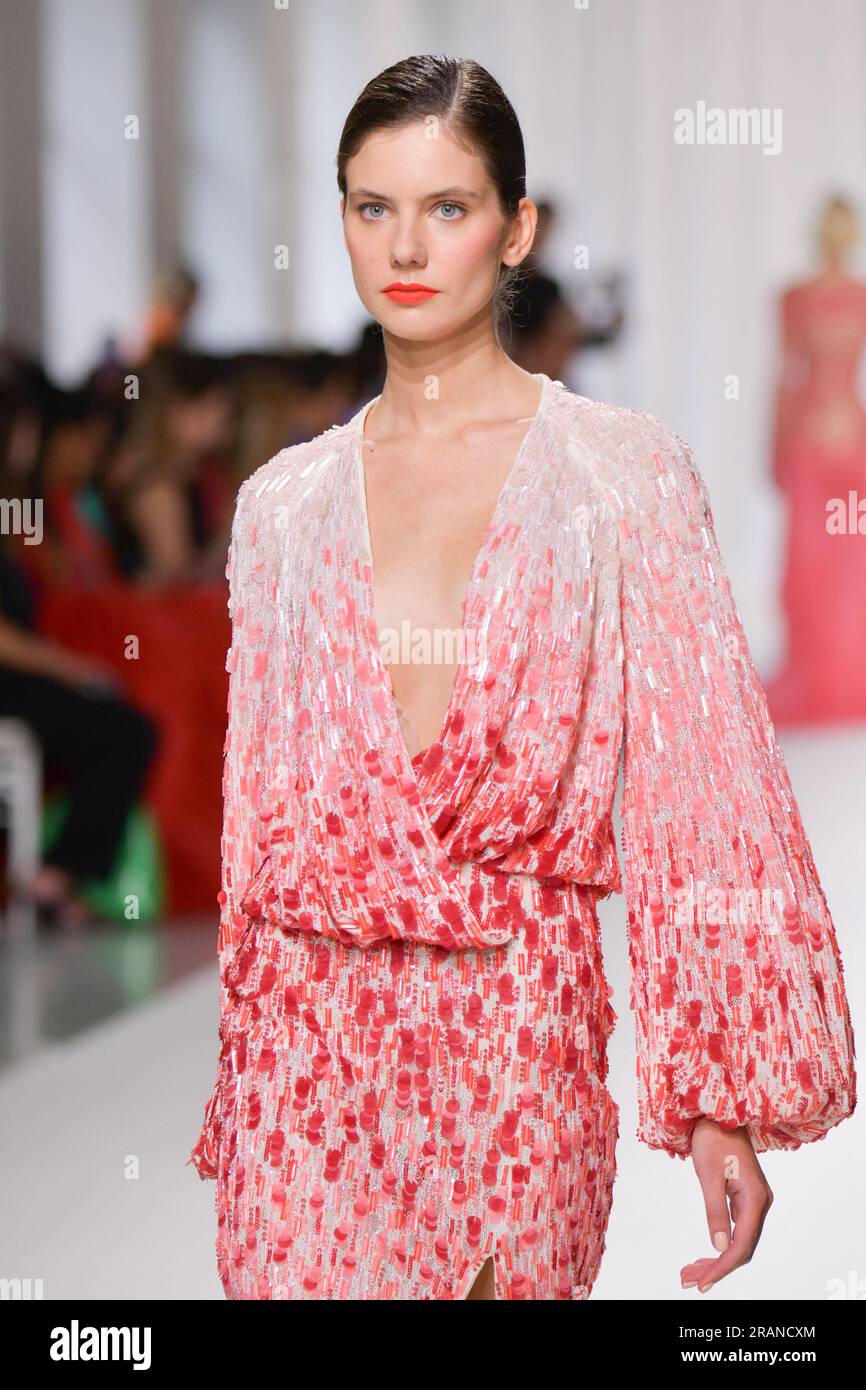 Paris, France. 04th July, 2023. A model walks the runway at the Rami Al ...