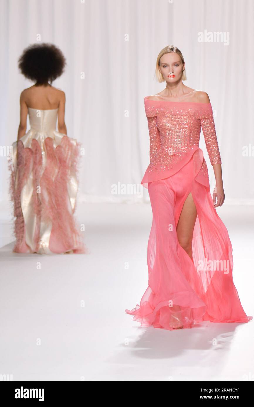 Paris, France. 04th July, 2023. A model walks the runway at the Rami Al ...