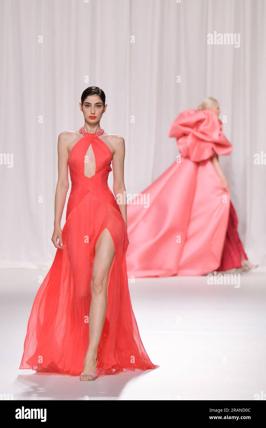 Paris, France. 04th July, 2023. A model walks the runway at the Rami Al ...