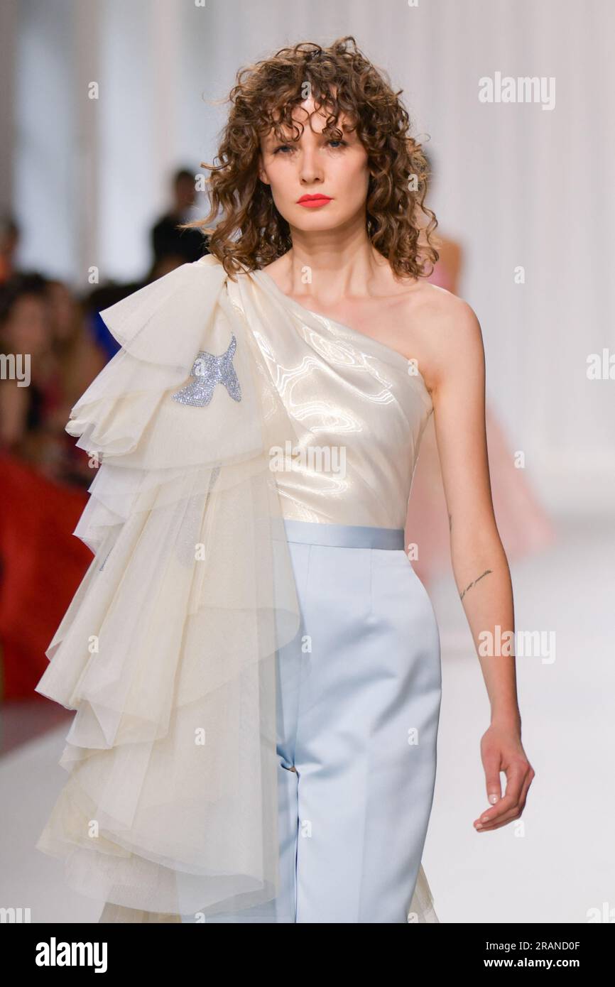 Paris, France. 04th July, 2023. A model walks the runway at the Rami Al ...