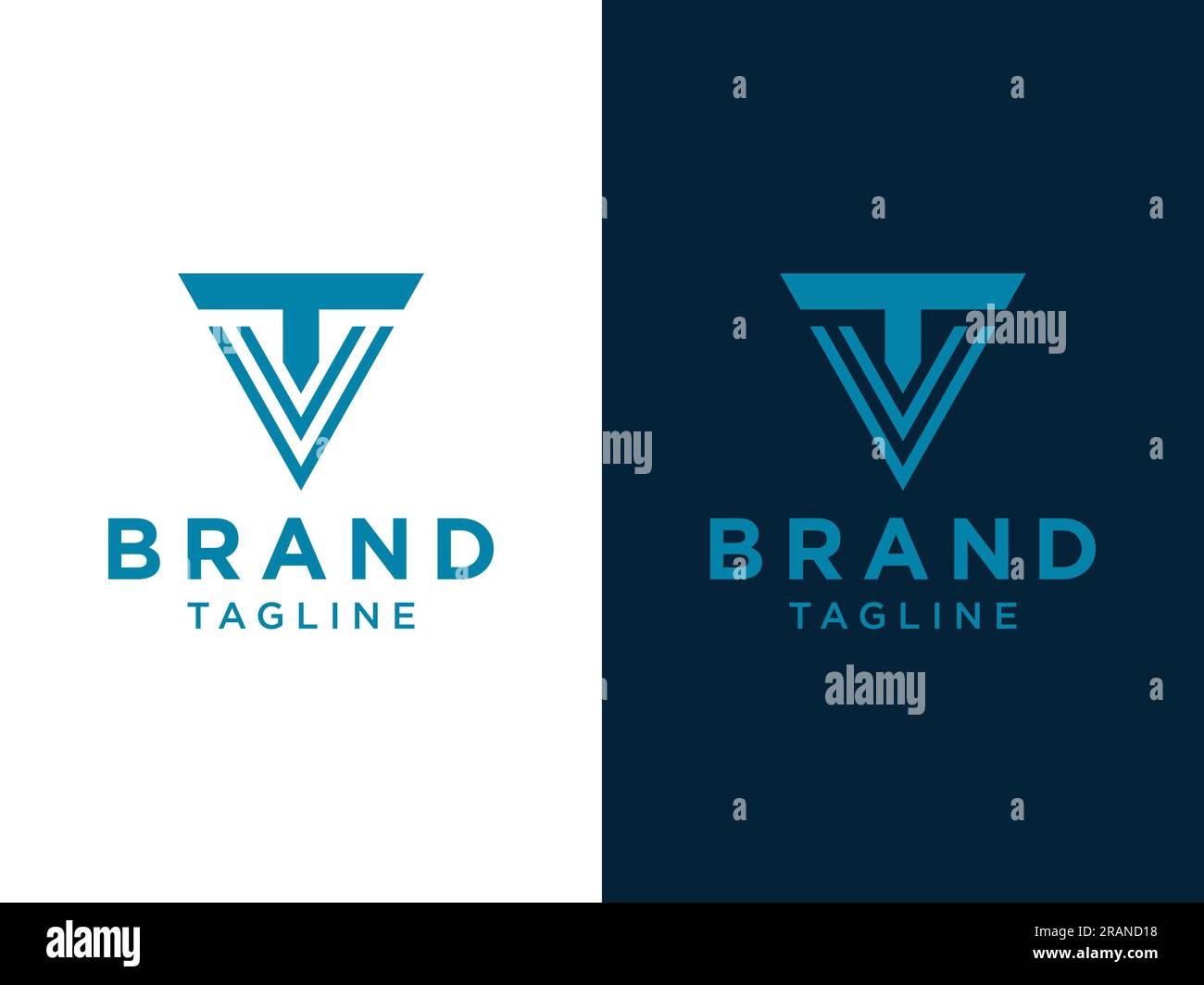 Simple Initial Letter T Logo. Blue Geometric Line Shape People Style isolated on Double ...