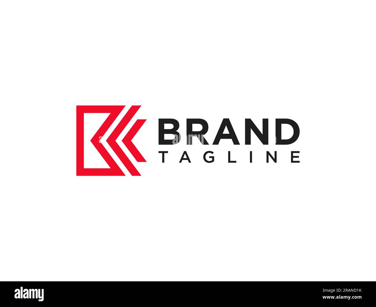 Initial Letter K logo. Red Square Shape with Line inside isolated on ...