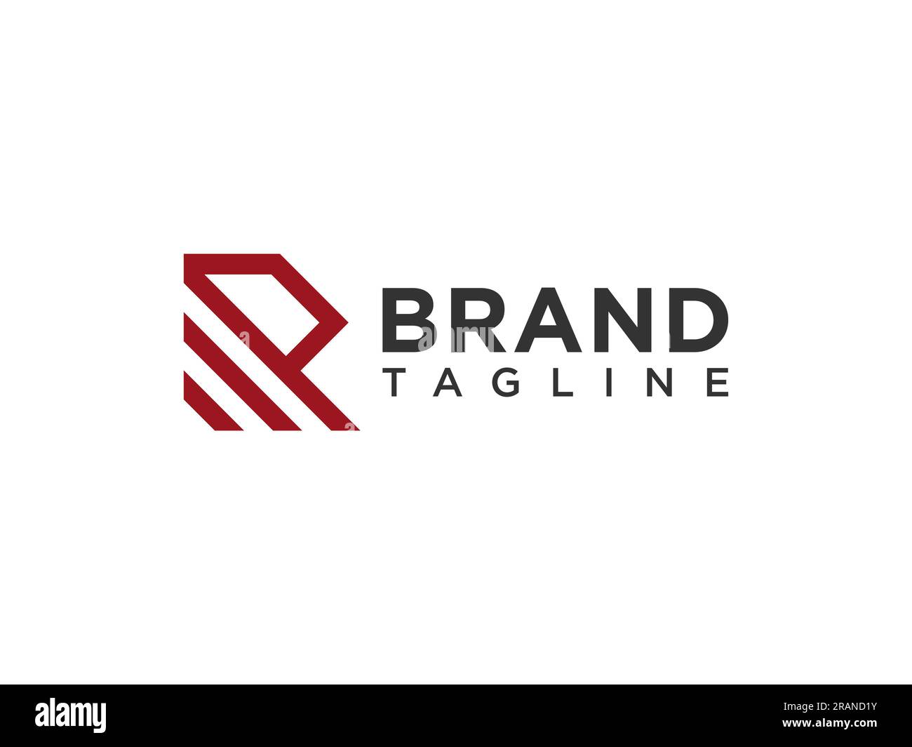 Abstract Initial Letter R Logo. Red Geometric Origami Style isolated on ...