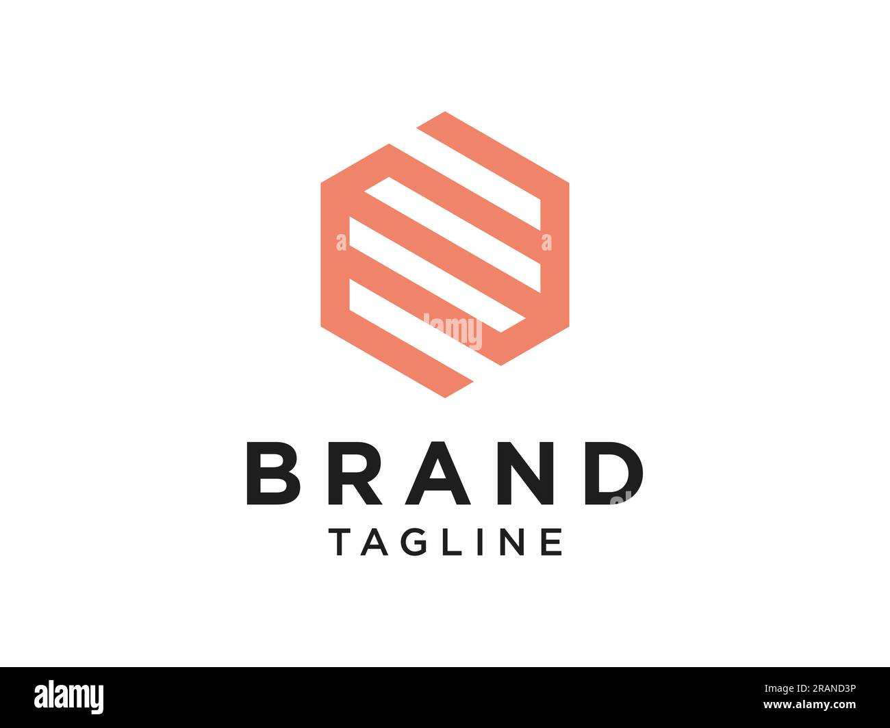 Abstract Initial Letter N Logo. Orange Geometric Shape Origami Style ...